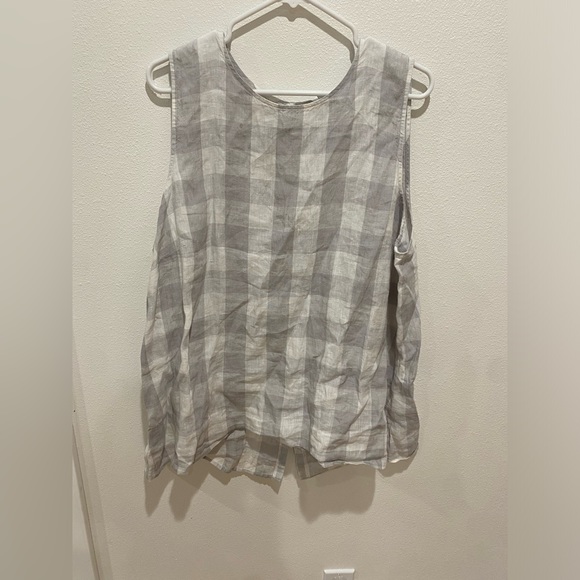 J. Jill | Tops | Jjill Love Linen Xl Gingham Linen Shirt | Poshmark